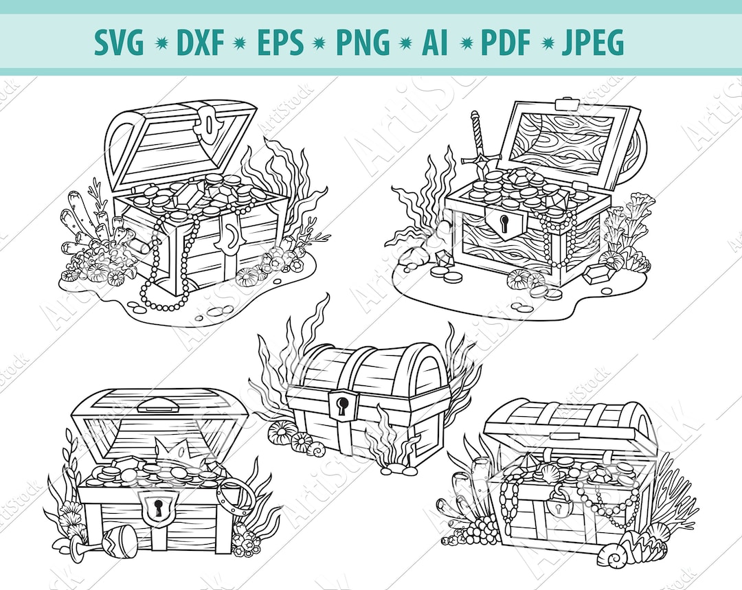 Treasure Chest Svg, Treasure Clipart, Pirate Svg, Treasure Chest With ...