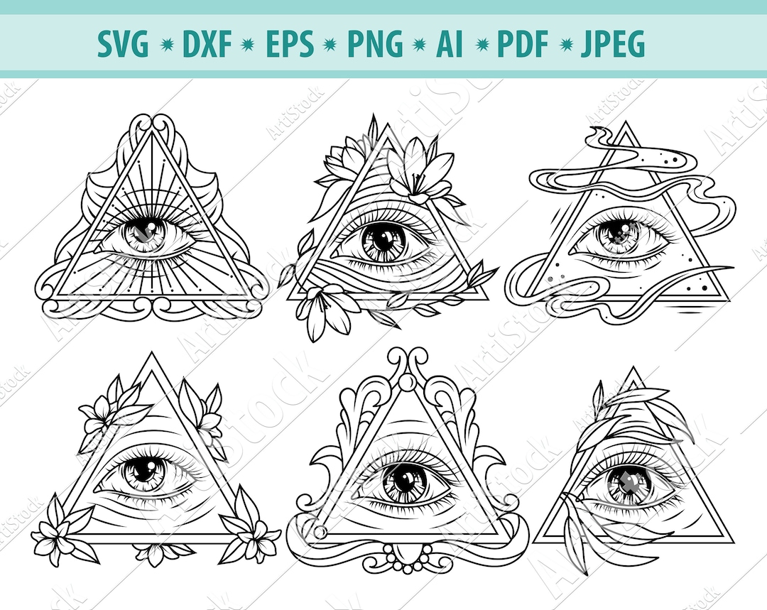 Pyramids Third Eye Svg, Mystic Sign Svg, All-seeing Eye Svg, Pyramid ...