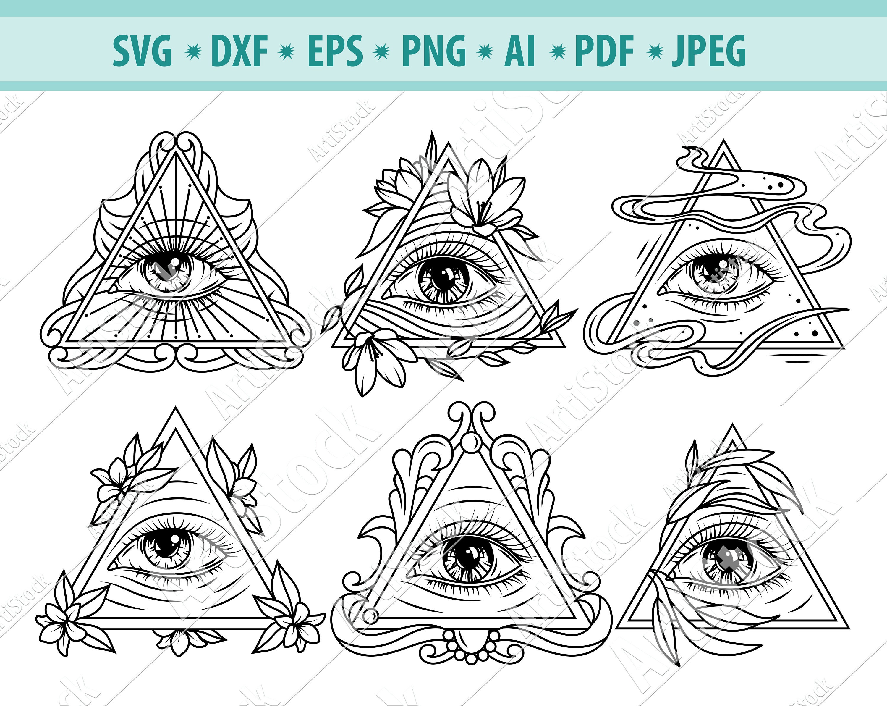 Pirámides tercer ojo Svg, Mystic Sign Svg, All-Seeing Eye Svg, Pyramid ...