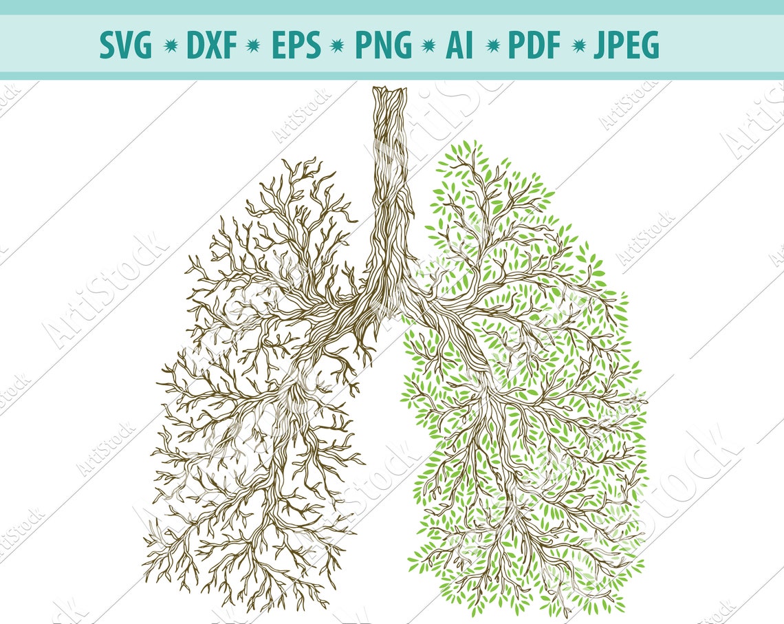 Human Lung svg Lungs Svg Flowery Human Lung Silhouette | Etsy