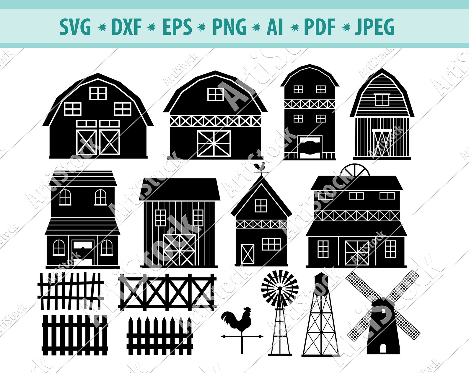 Barn SVG Bundle Farm Barn SVG Farm Svg Barn Clipart Barn - Etsy