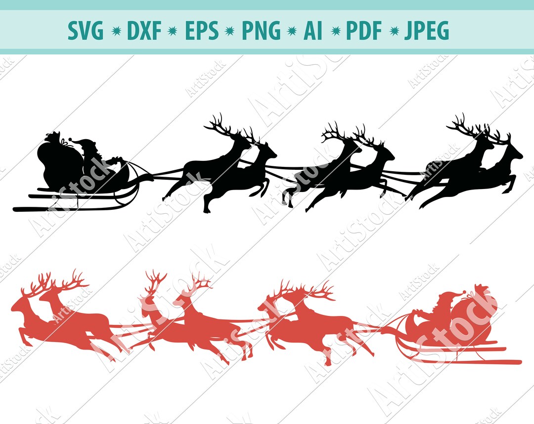 Navidad SVG Santa trineo SVG archivo svg reno de Navidad - Etsy México