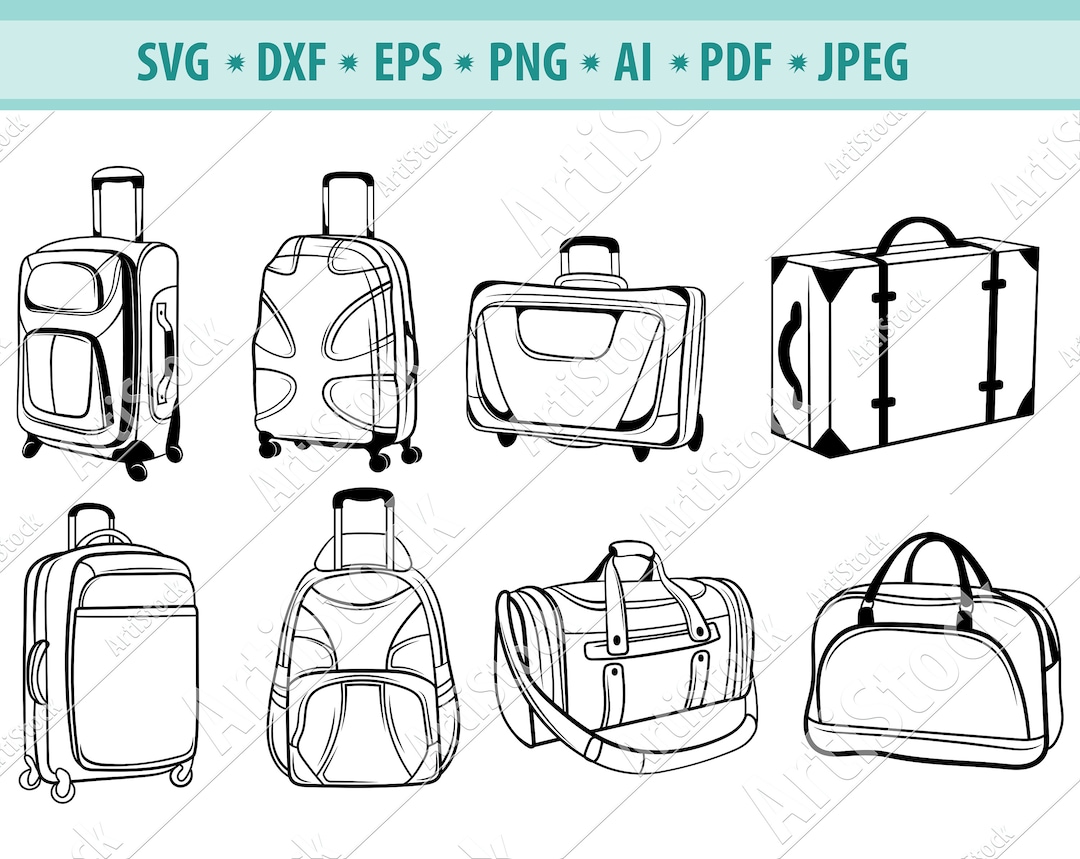 Luggage SVG, Suitcase SVG, Vacation SVG, Travel Luggage Clipart ...