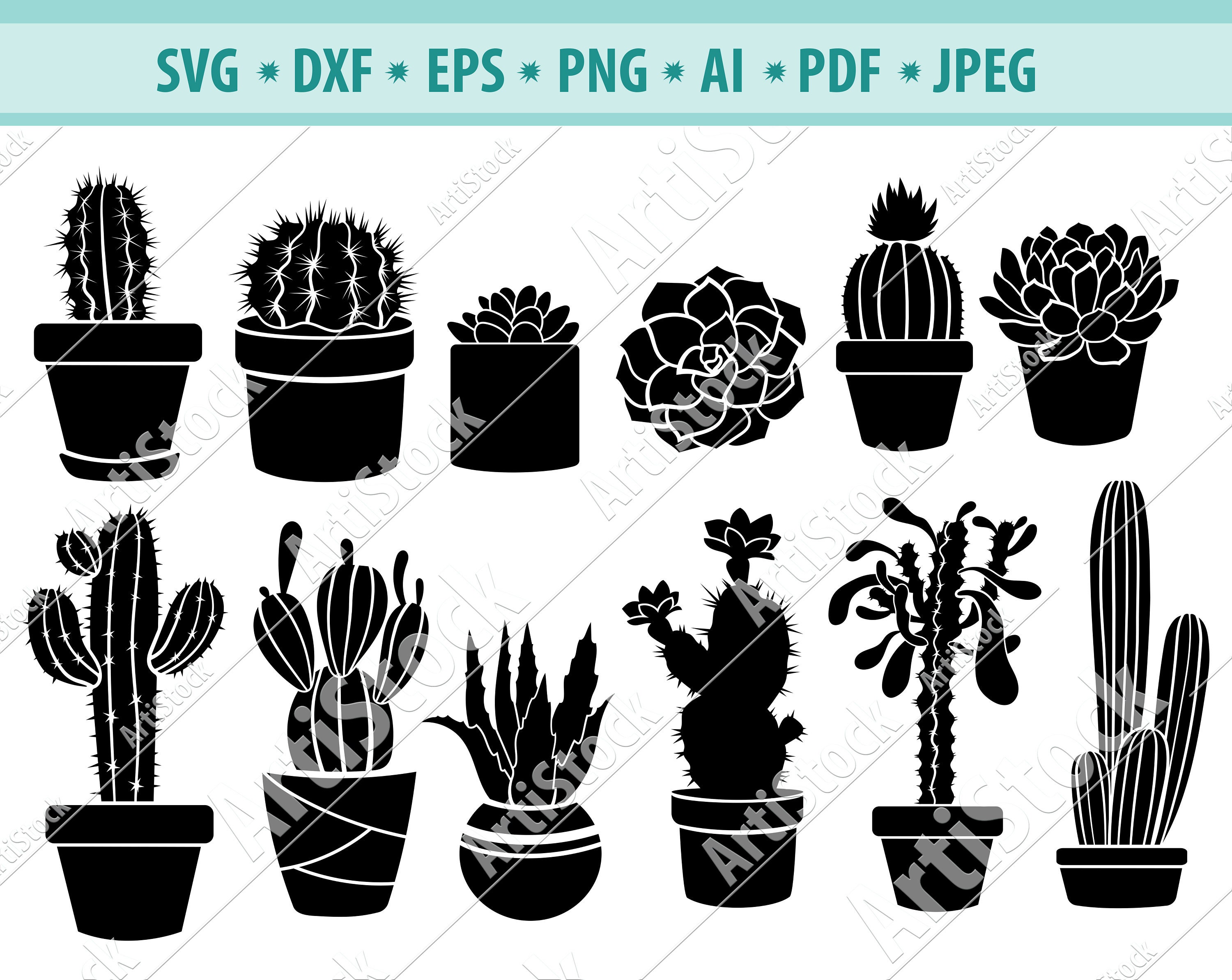 Cactus SVG Bundle Cactus SVG Cactus Clipart Cactus Cut | Etsy