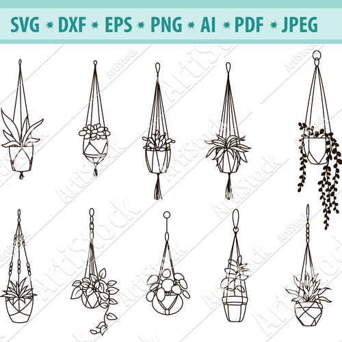 Plants SVG Potted Plants Svg Houseplants Svg Flower Pot - Etsy