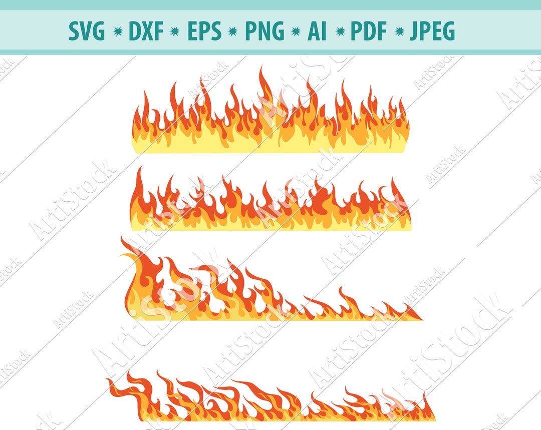 Fire SVG, Flames SVG, Fire Cricut, Fire Dxf, Flames Cutting File for ...