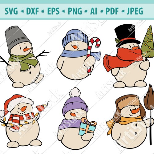 SVG File Snowman 1 Svg Dxf Eps Png Jpg Files for Cricut - Etsy