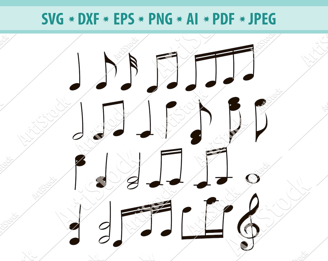 Music Notes Svg Musical Notes Svg Music Svg Treble Svg - Etsy
