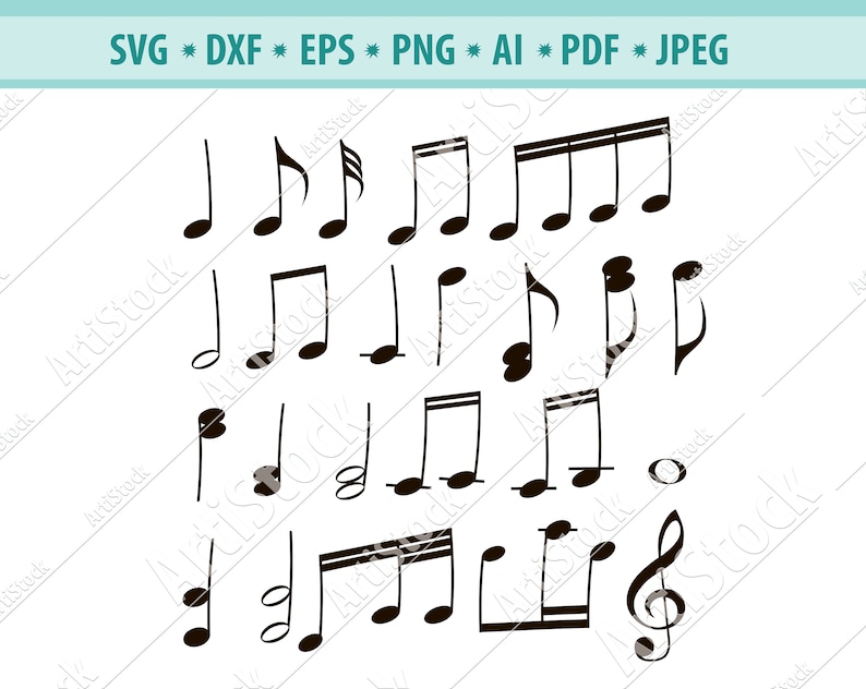 Music Notes Svg Musical Notes Svg Music Svg Treble Svg - Etsy