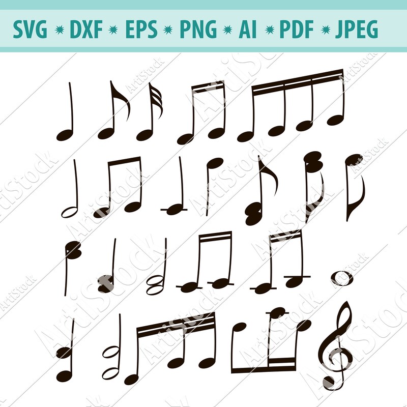 Musical Notes Svg - Etsy