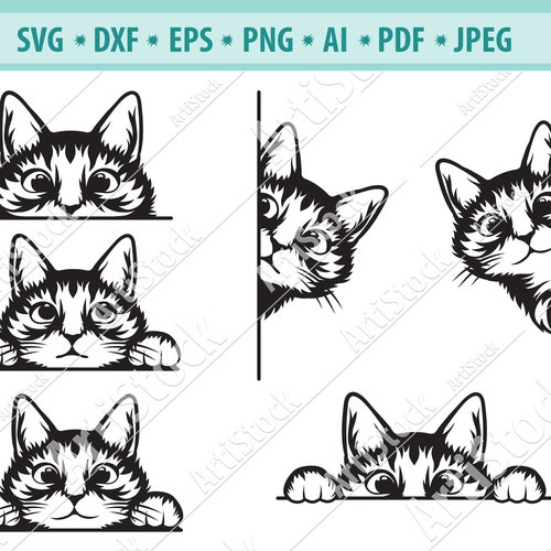 Cat SVG Black Cat Svg Peeking Cat Clipart Peeping Cat SVG - Etsy Canada