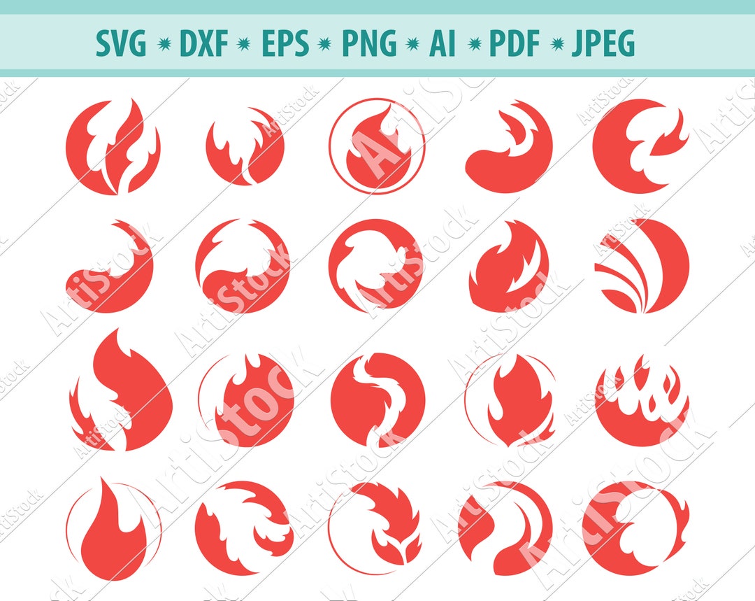 Fire SVG, Flames SVG, Fire Cricut, Fire Dxf, Flames Cutting File for ...