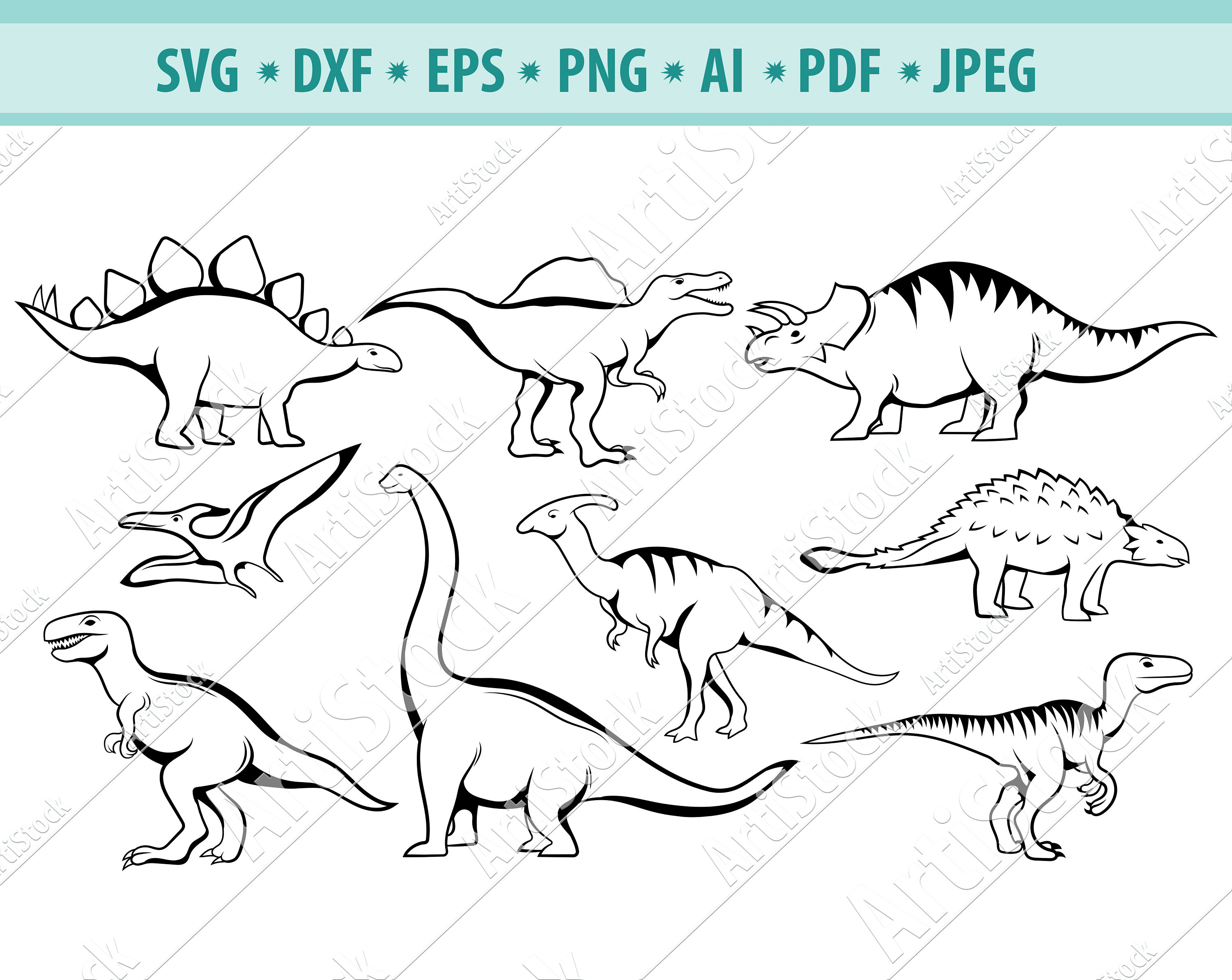 Dinosaurio SVG período jurásico Svg dinosaurio lindo Svg - Etsy México