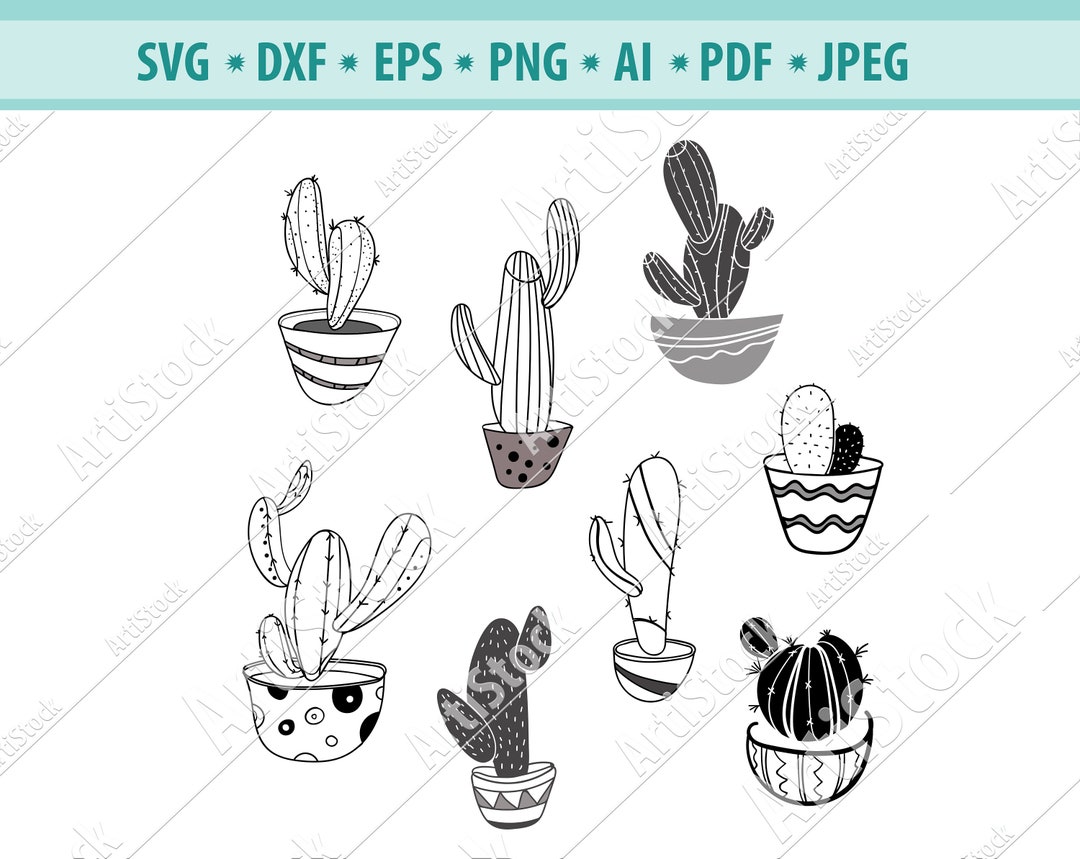 Cactus SVG Bundle, Cactus SVG, Cactus Clipart, Cactus Cut Files for ...