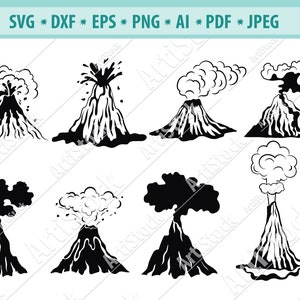 Volcano SVG Volcano Clipart Volcano Files for Cricut | Etsy