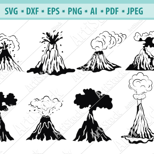Volcano SVG Volcano Clipart Volcano Files for Cricut | Etsy
