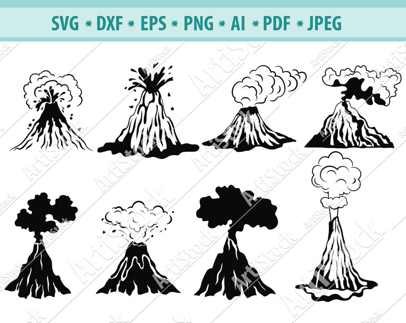 Volcano SVG Volcano Clipart Volcano Files for Cricut - Etsy España