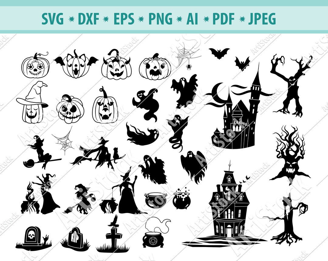 Halloween SVG Bundle, Halloween Clipart, Halloween Ghost Svg, Halloween ...