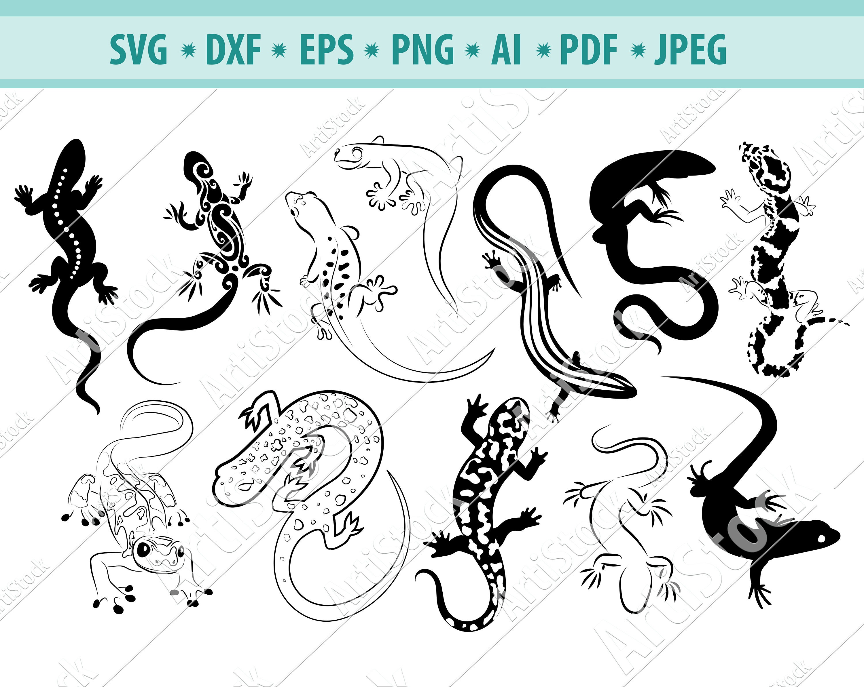 Lizard SVG Bundle Lizard SVG Lizard Clipart Lizard Cut | Etsy