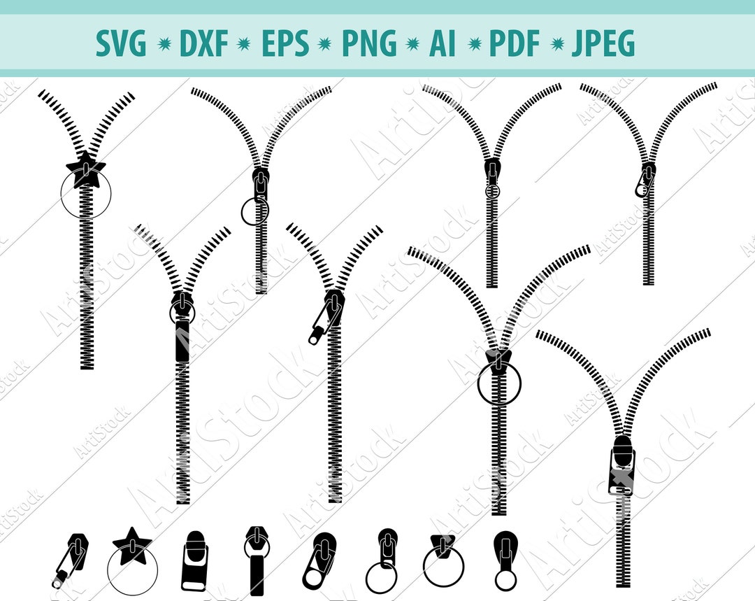 Zippers Svg File, Zipper Clipart, Zipper Outline SVG, Zipper Png, Open ...