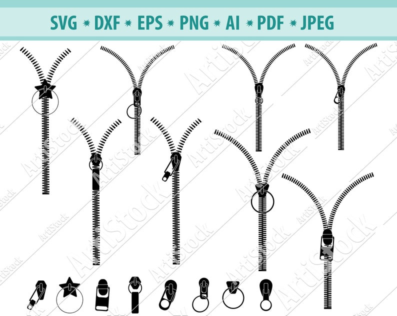 Zippers Svg File, Zipper Clipart, Zipper Outline SVG, Zipper Png, Open ...