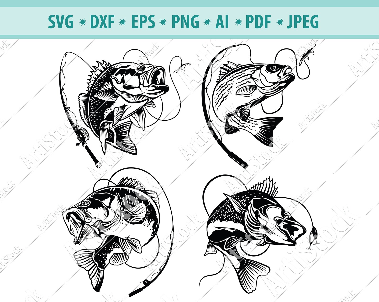 Bass Fishing Svg Bass Fishing Pole Svg Fishing Svg Fishing - Etsy