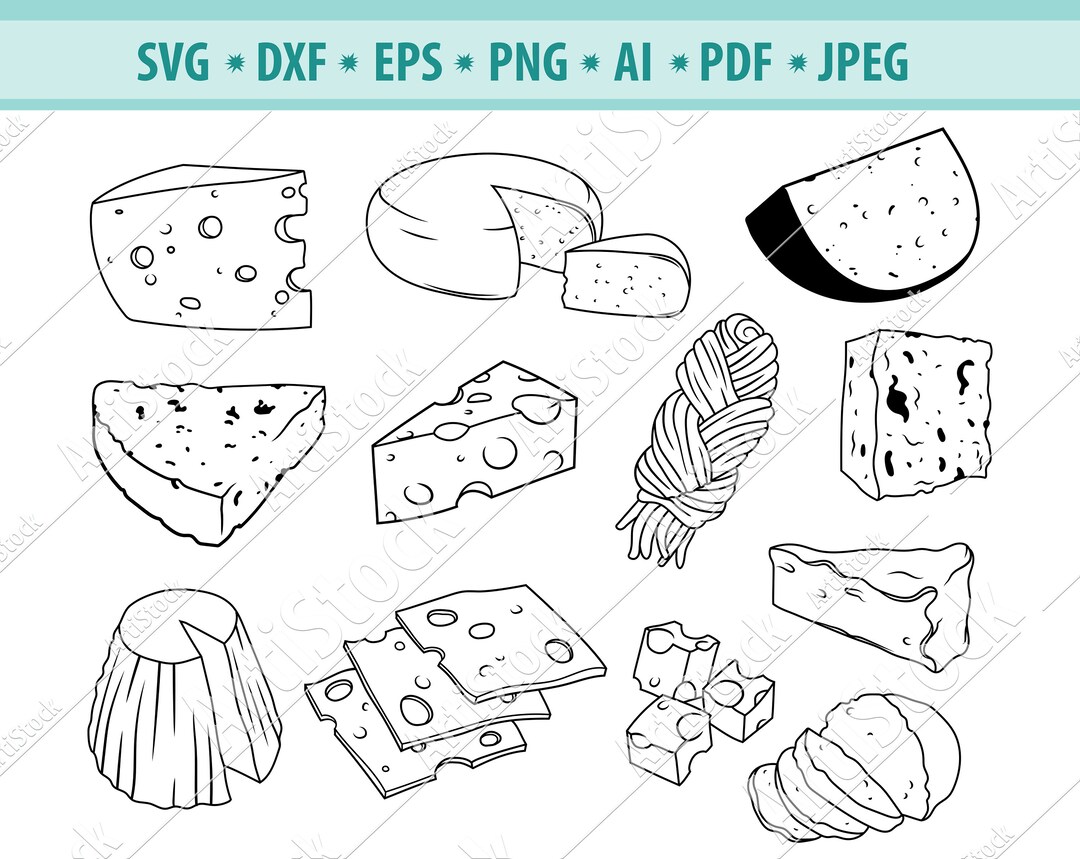 Cheese SVG Bundle, Cheese Slice SVG, Cheese Clipart, Cheese Board Svg ...