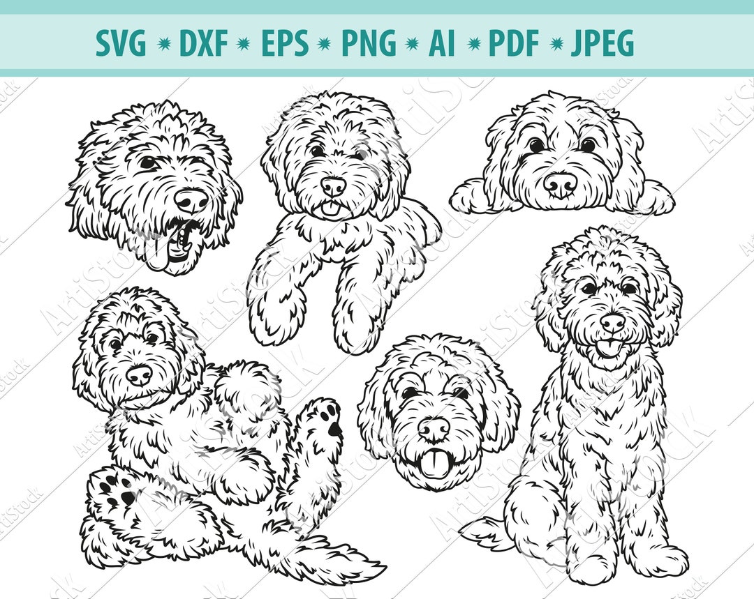 Goldendoodle SVG, Dog Silhouettes, Dogs SVG, Digital Cutting File ...