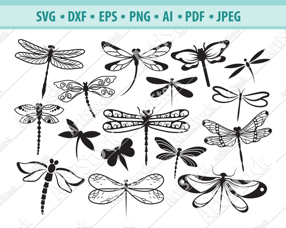 Dragonfly Svg File Dragonfly Clipart Insect Svg Beetles - Etsy