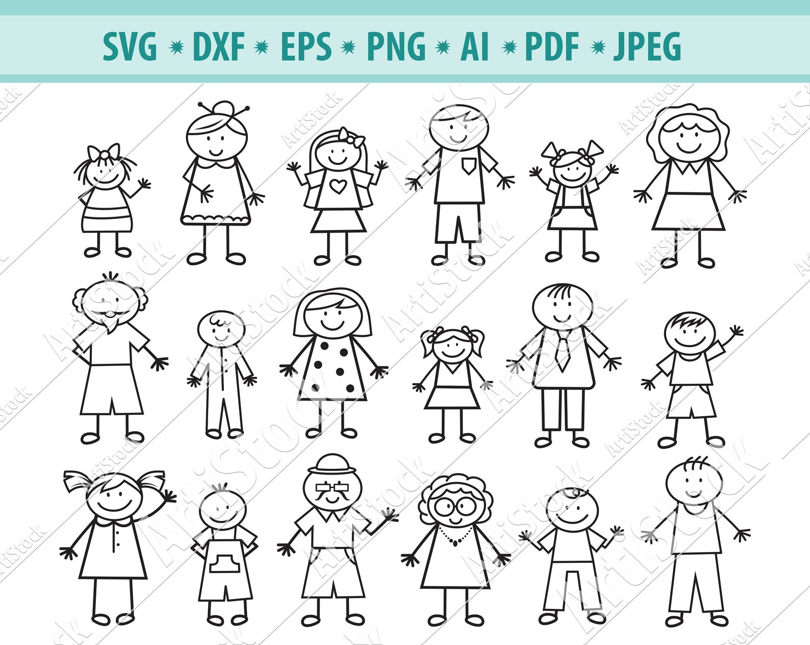 Stick Family Svg Bundle, Stick Family Cut Files, Stick Family Clipart ...