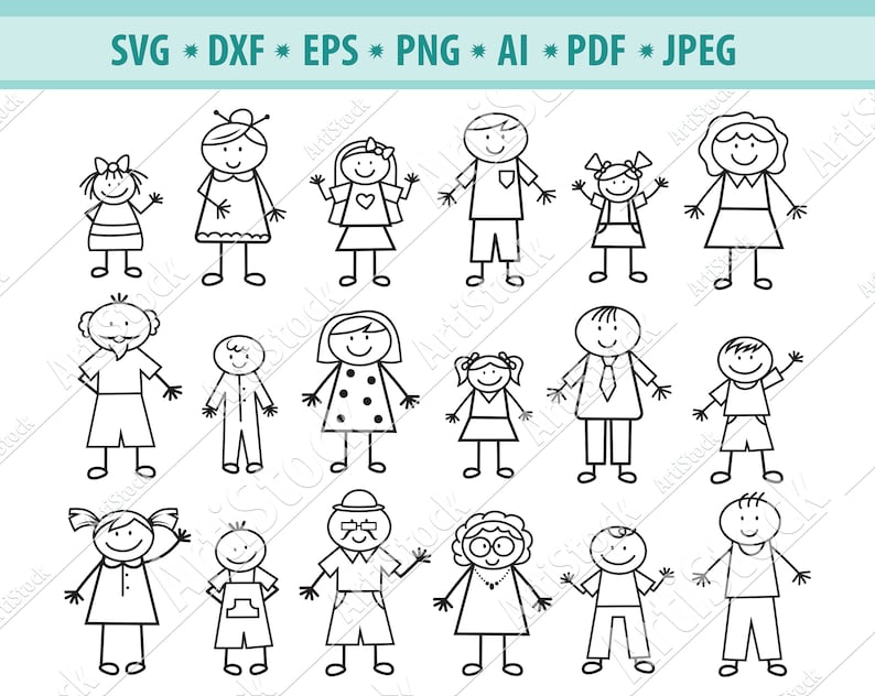 Stick Family Svg Bundle Stick Family Cut Files Stick Family - Etsy