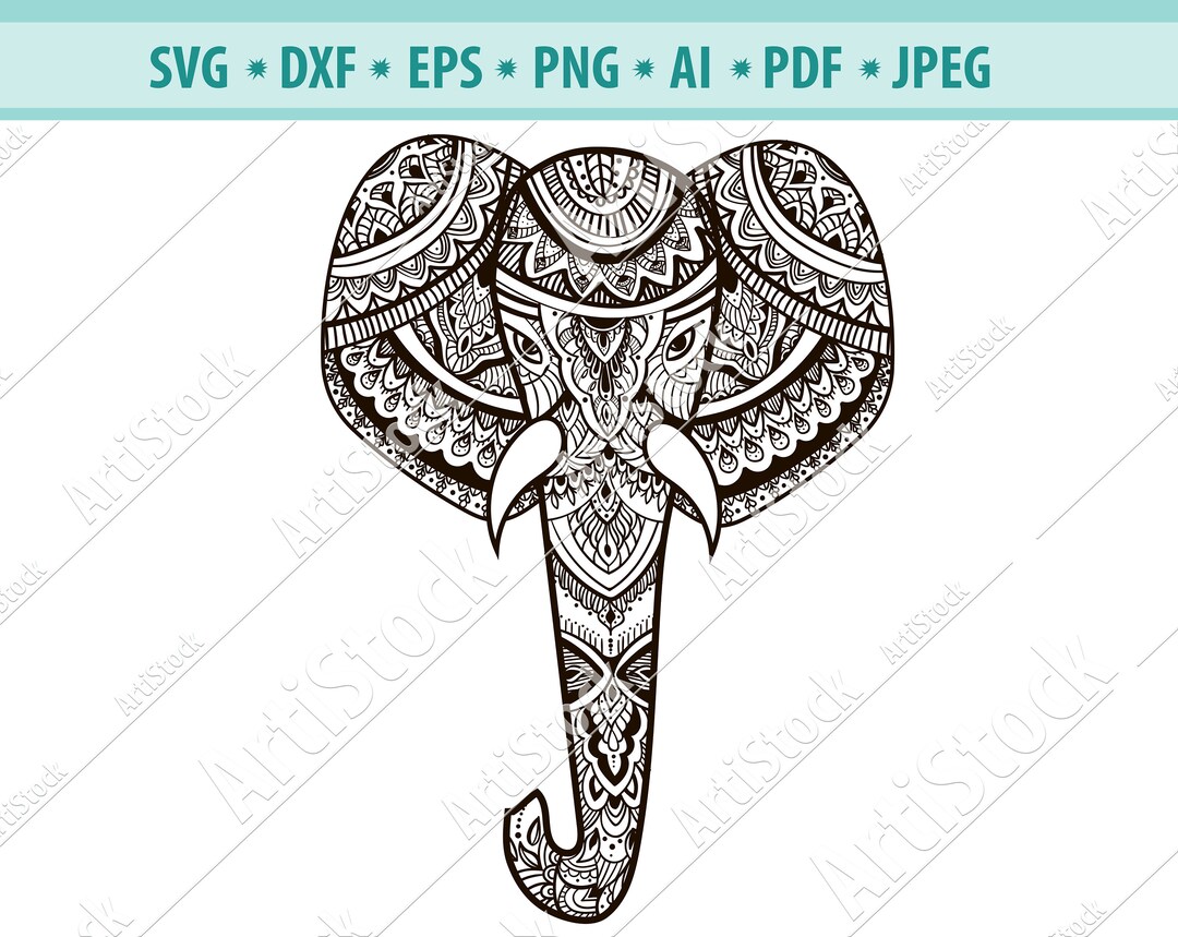 Elephant Animal Ethnic Mandala Boho Tribal Svg Indian Elephant Abstract ...