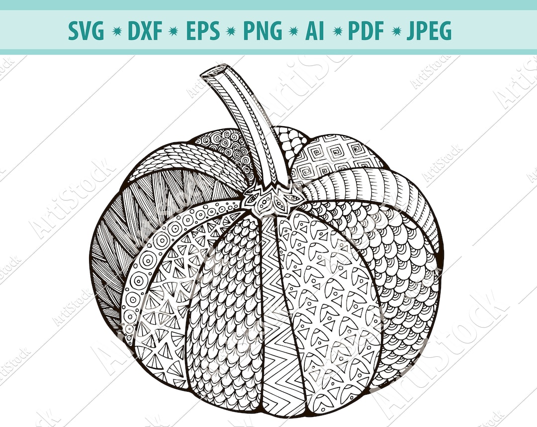 Zentangle Pumpkin Svg, Happy Fall Yall Svg Autumn Harvest Halloween Svg ...