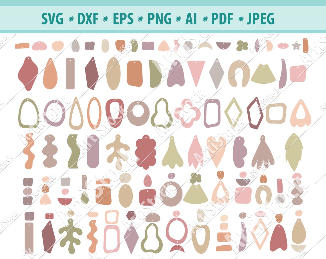 Earring Svg Boho Earring Svg Earring Clipart Geometric - Etsy