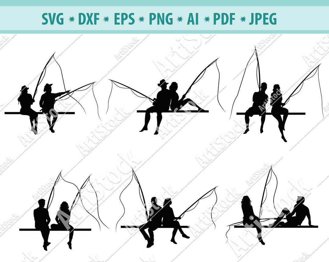 Couple Fishing Svg, Fishing Svg, Fisherman Svg, Romance Svg, Love ...