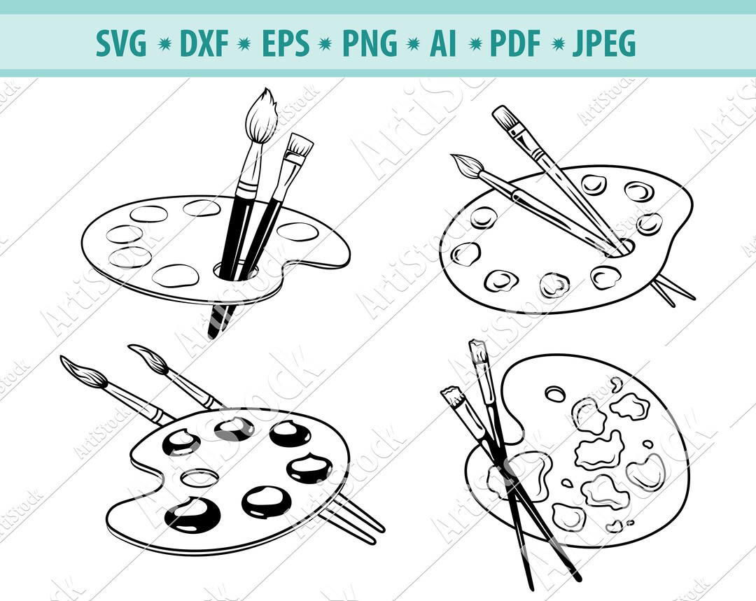 Artist Paint Palette SVG, Paint Svg, Brush Svg, Artist Svg, Palette Svg ...