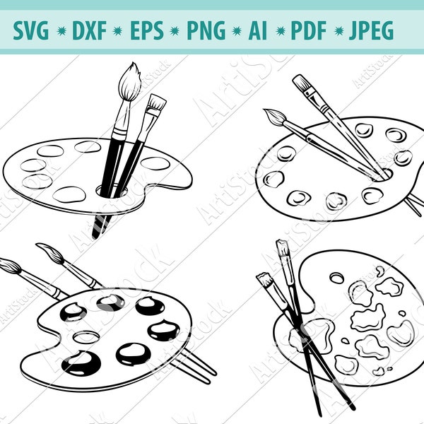 Paint Palette Svg - Etsy