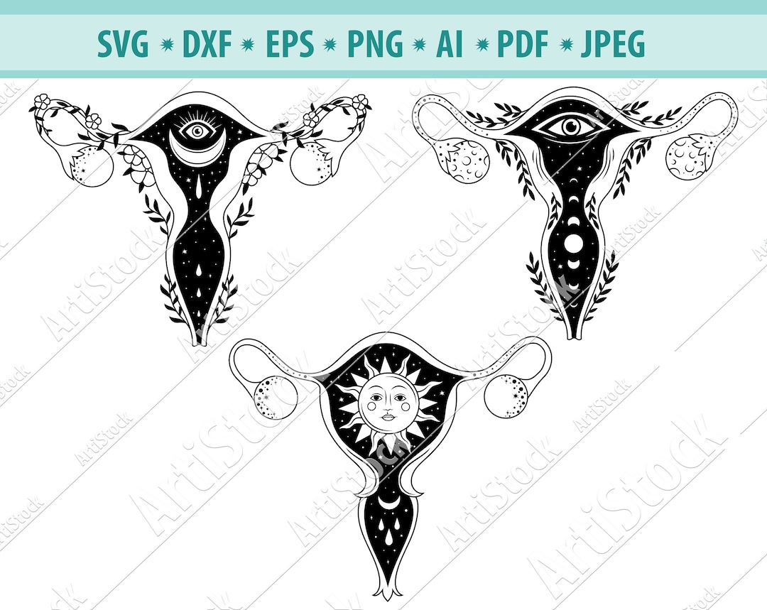 Floral Uterus Svg, Uterus With Flower Svg, Flower Uterus Svg, Uterus ...