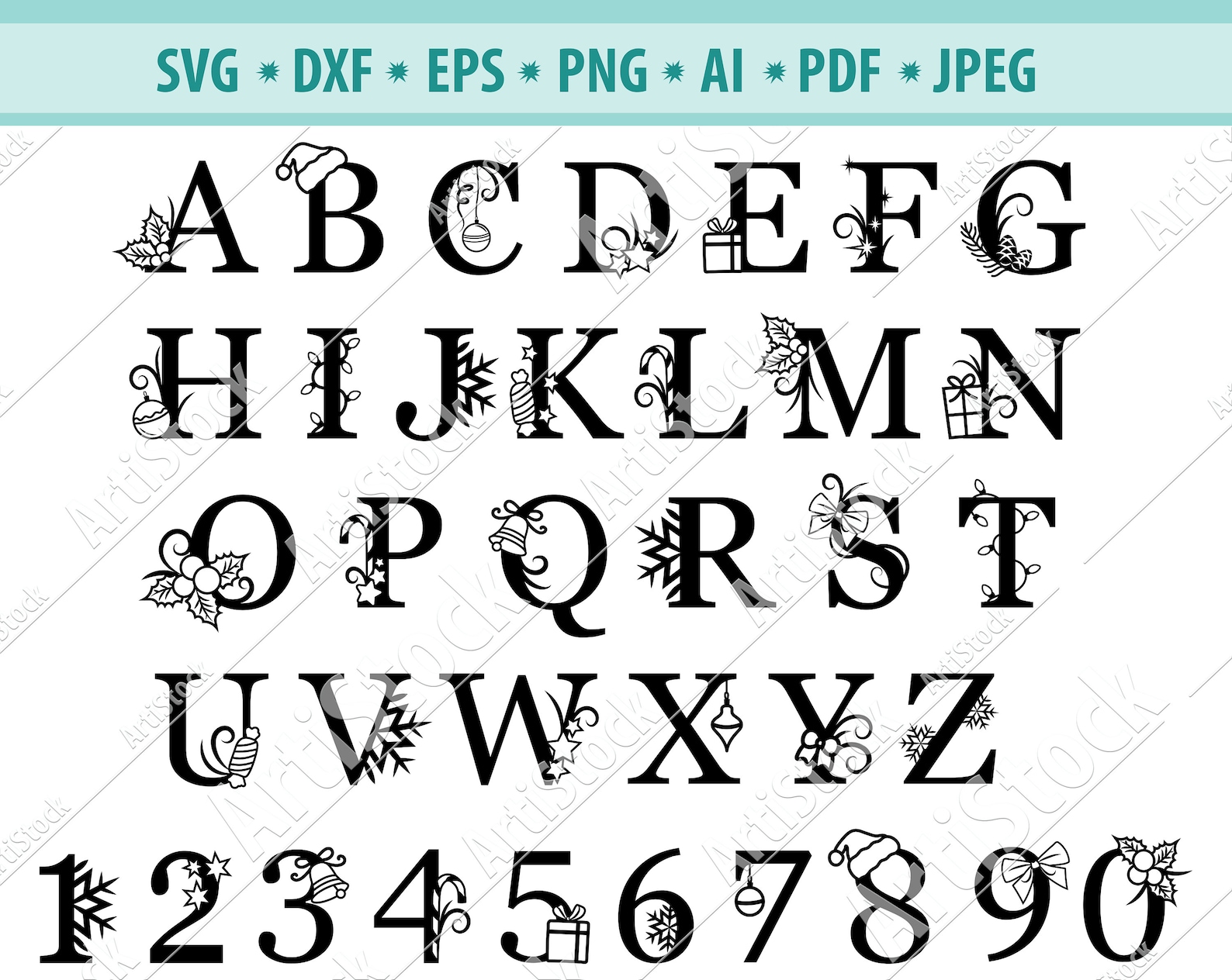 Christmas Font SVG Christmas Svg Winter Alphabet Svg - Etsy