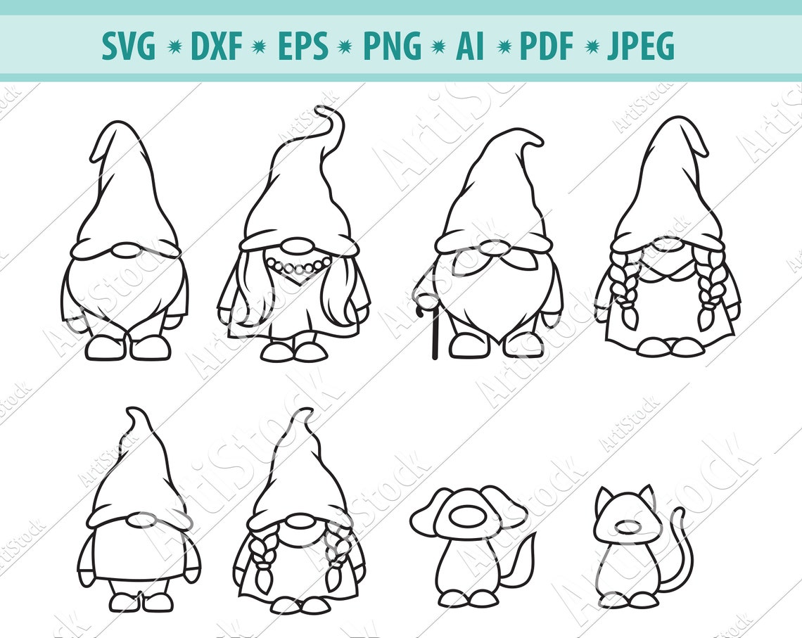 Gnome Family Svg Woodland Gnomes Svg Forest Dwarfs Svg - Etsy