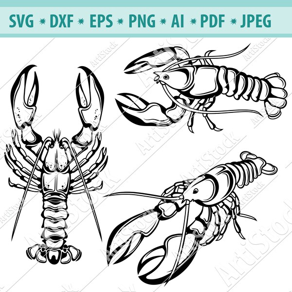Lobster Svg - Etsy