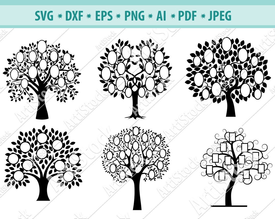 Family Tree SVG Bundle, Family Tree SVG, Family Tree Clipart, Cut Files ...