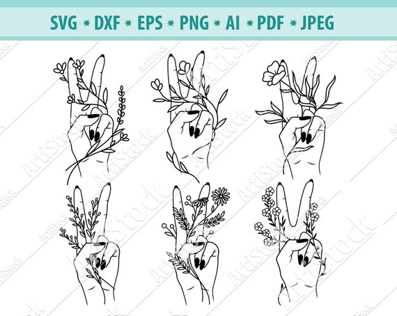 Hand Holding Flowers Svg Floral Woman Svg Holding Bouquet - Etsy