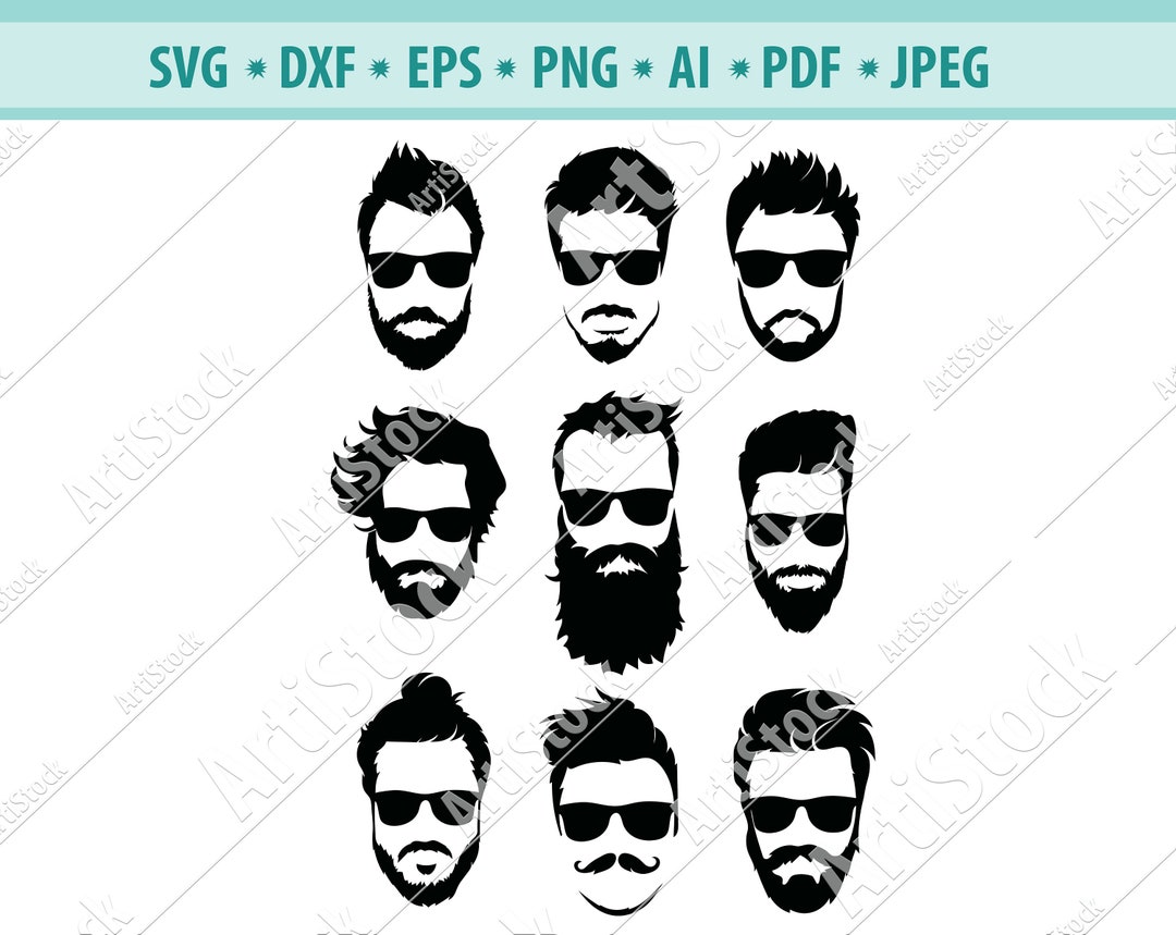Beard Man SVG, Beards Svg, Beard Svg, Beard Clipart, Beard Man Face Svg ...