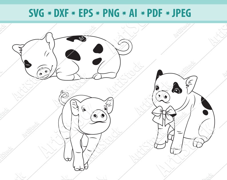 Pig SVG Pig Lover SVG Mini Pig Svg Cute Pig Svg Pig with | Etsy