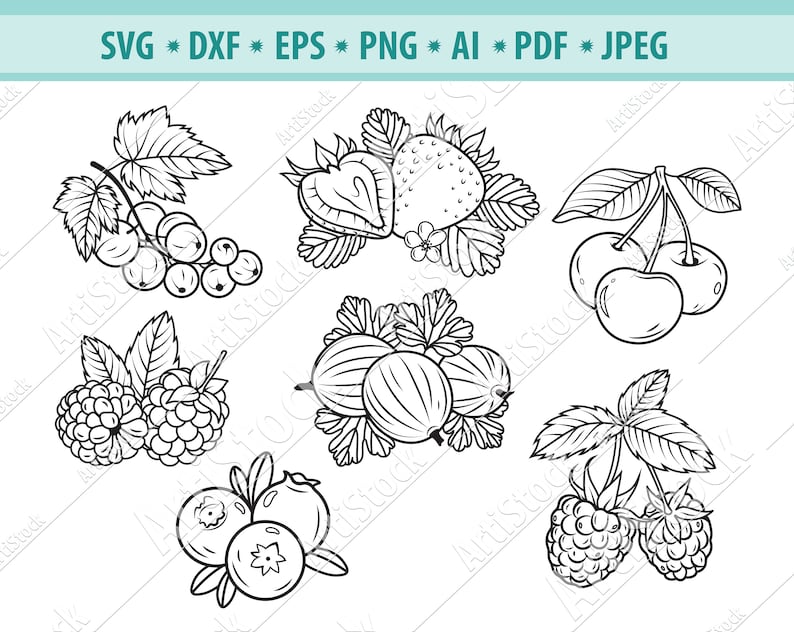 Berry Svg Bundle Strawberry Svg Fruit Svg Berry Clipart - Etsy