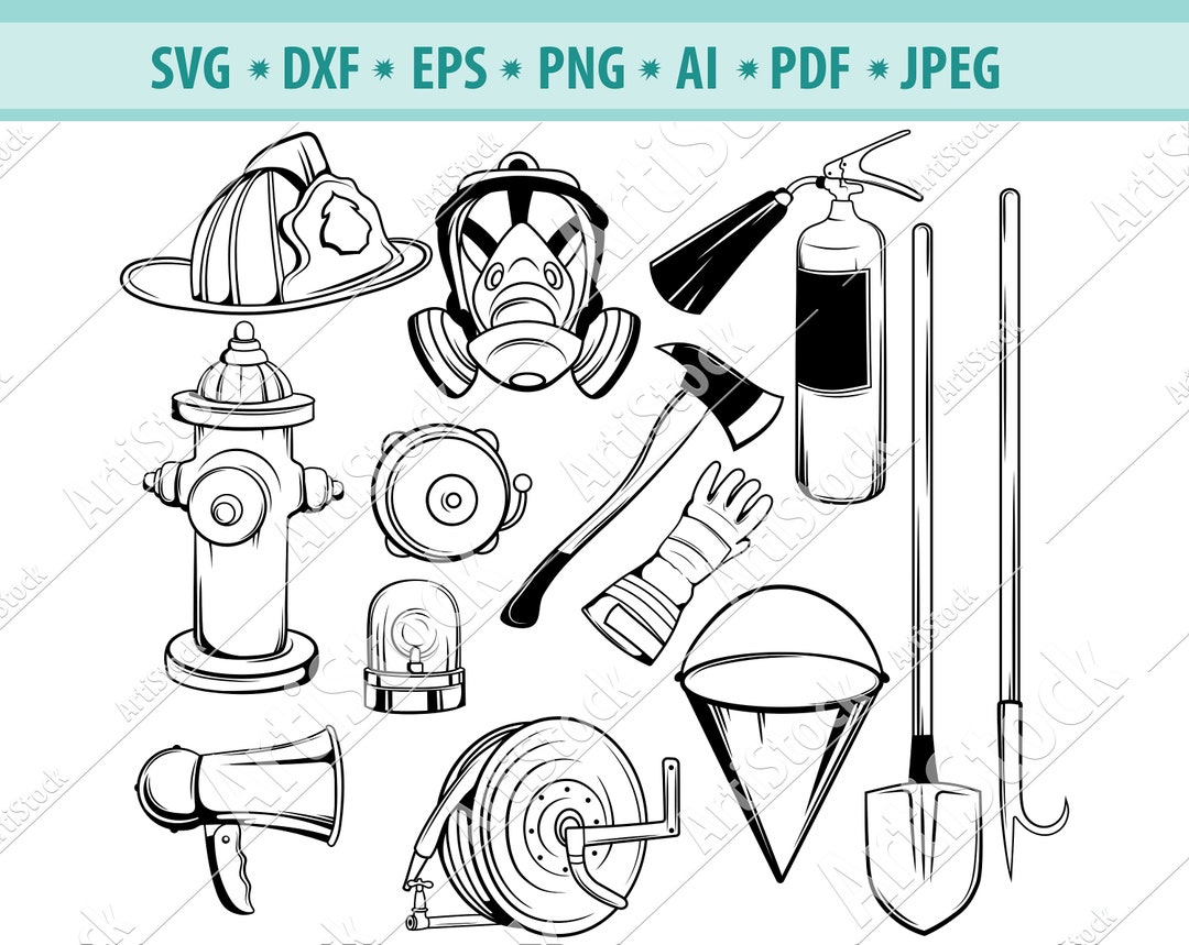 Fire Equipment Svg, Firefighter Svg, Firefighting Svg, Fire Dept Svg ...