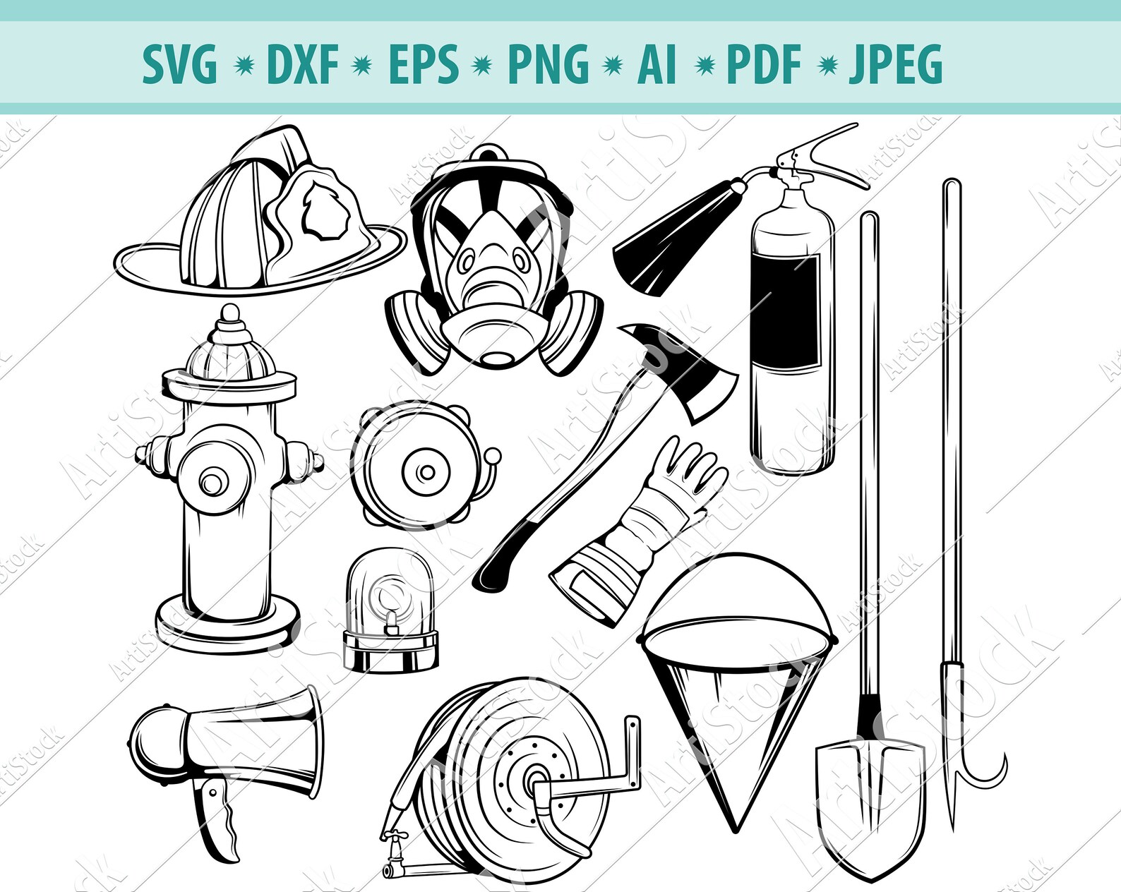 Fire Equipment Svg, Firefighter Svg, Firefighting Svg, Fire Dept Svg ...