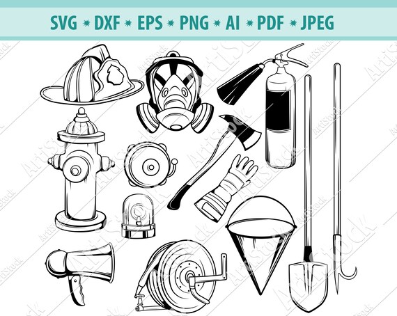 Fire Equipment Svg Firefighter Svg Firefighting Svg Fire | Etsy