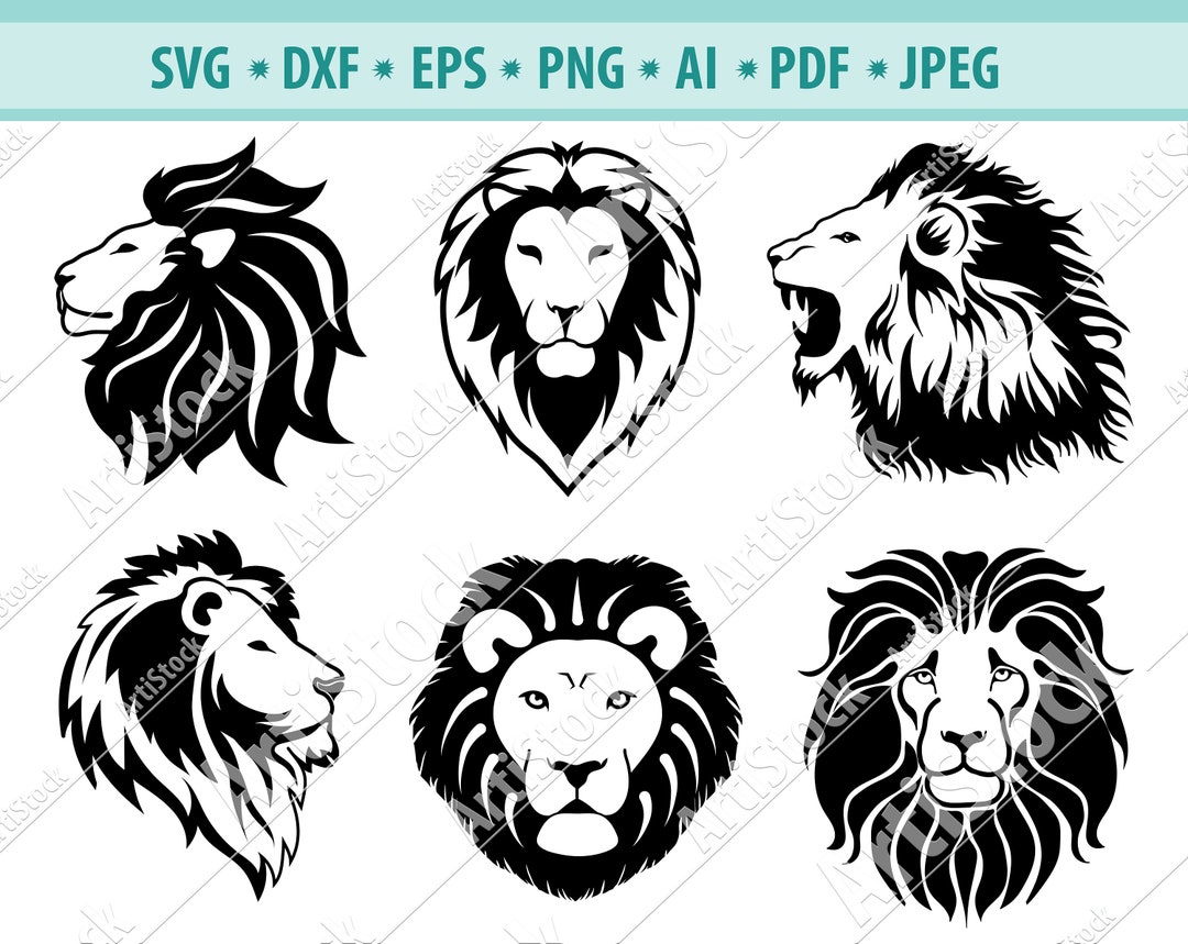 Lion Head SVG, Wild Cat Svg, Lion Silhouette Svg, Lion Svg, Instant ...